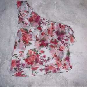 Aqua | Tops | One Shoulder Ruffle Top | Poshmark